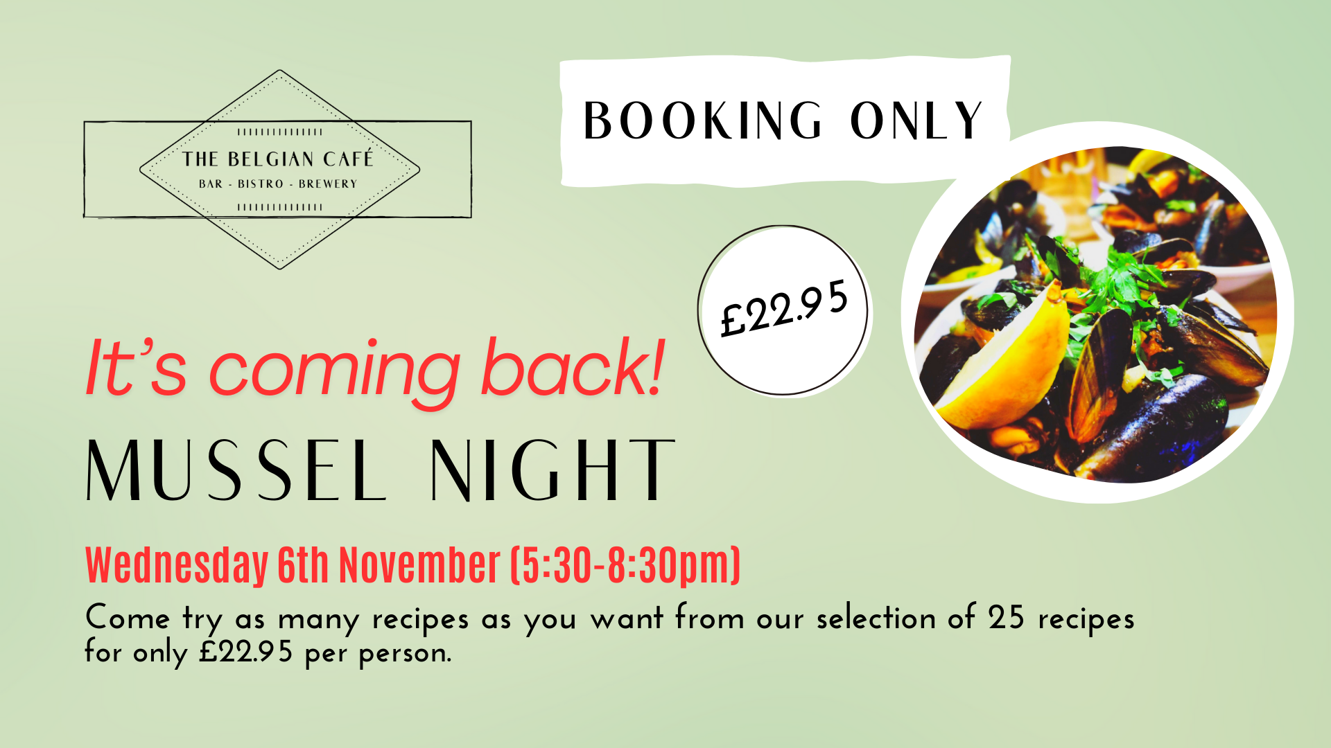 Our Events – Belgian Cafe Eastbourne
